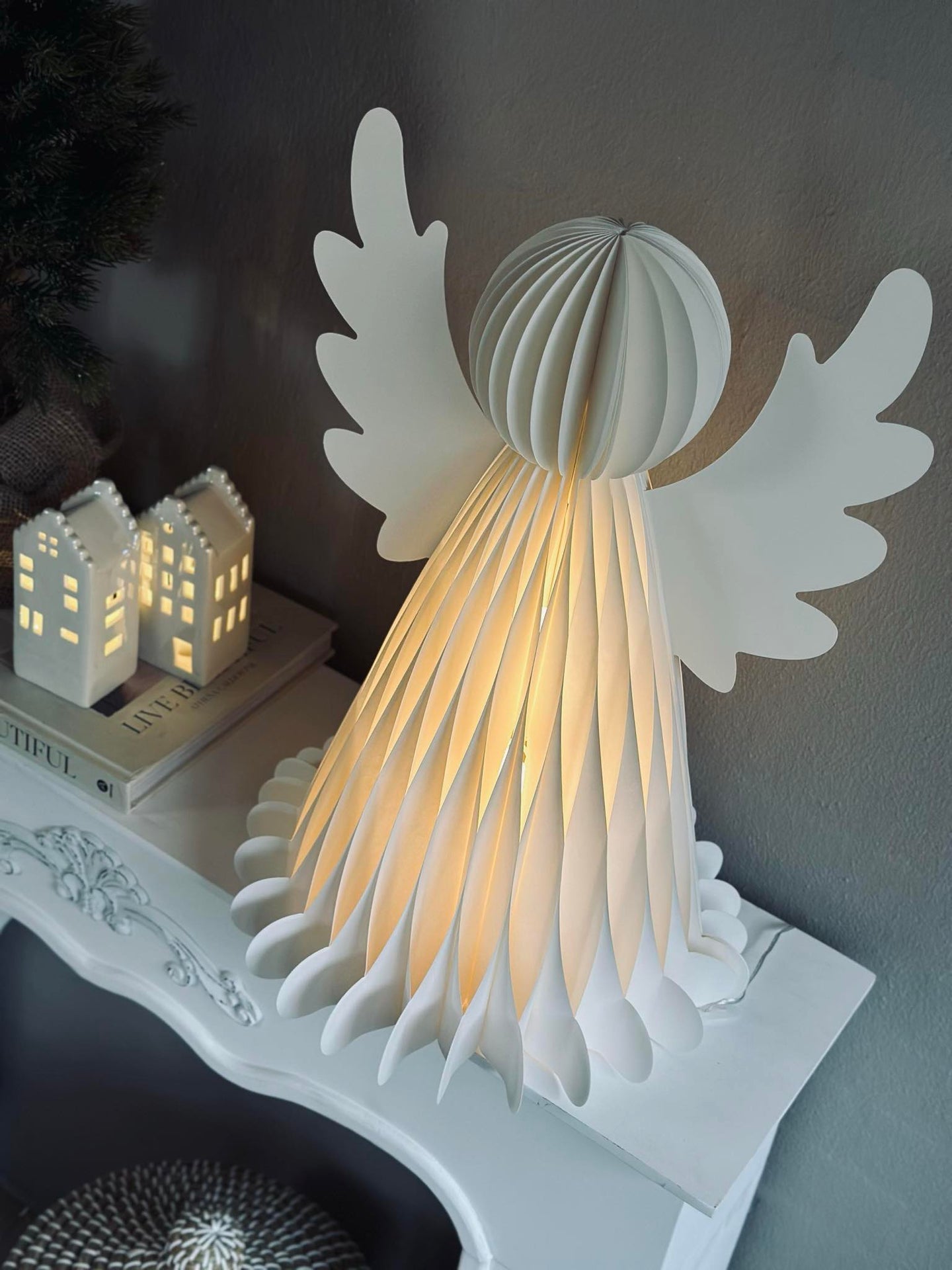 Engel mit LED-Licht - 50cm | Warmes Licht – VIAMAJA.DE