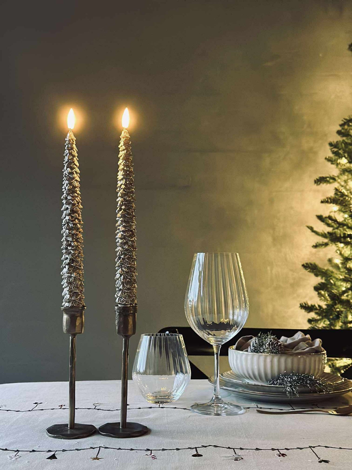 LED Kerzenlicht 2 Stk - Weihnachtsbaum Gold – VIAMAJA.DE