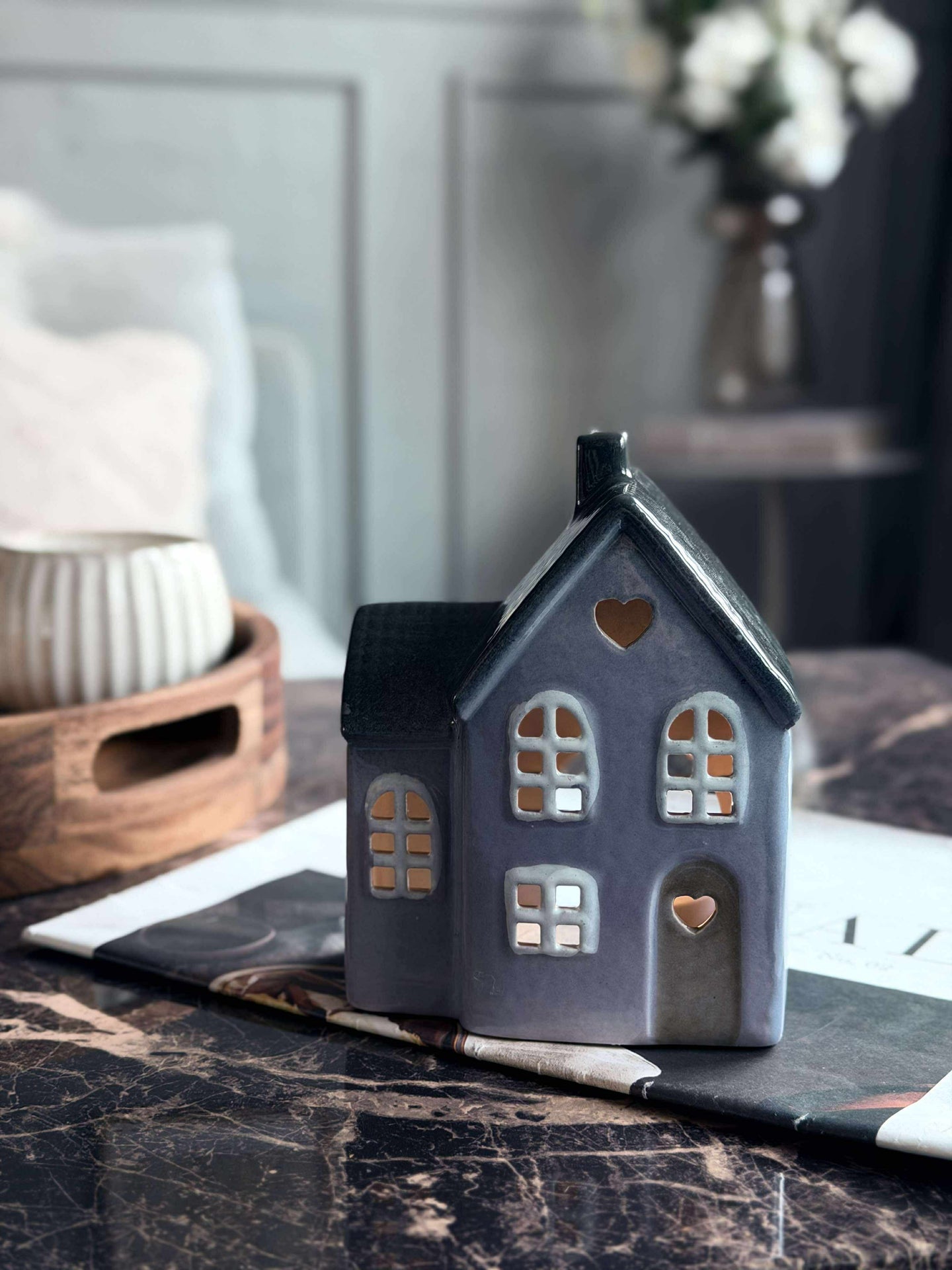 Keramik-Lichthaus - Lila | Charmante Deko für Zuhause – VIAMAJA.DE