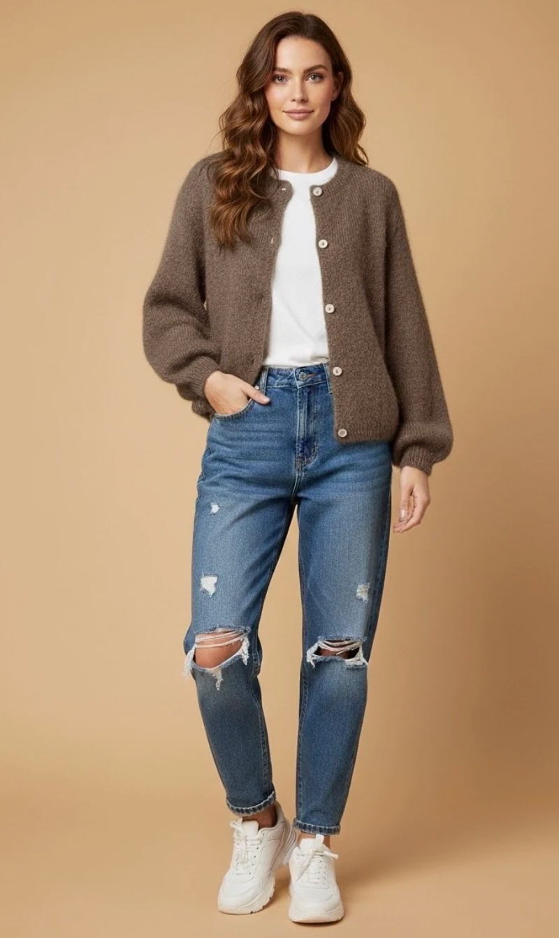 Cardigan Mohair - Chocolate – VIAMAJA.DE