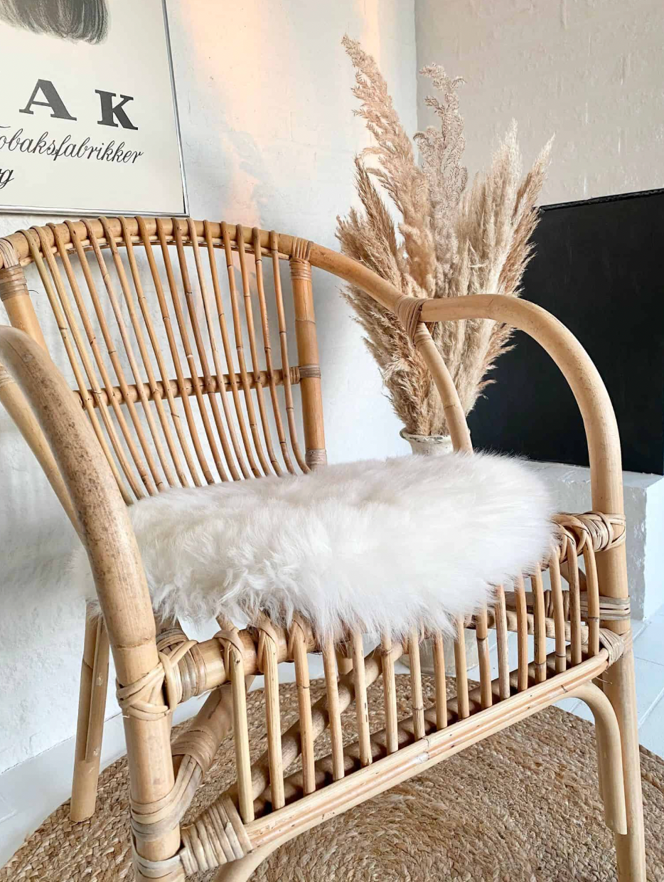 Sitzauflage Ø 34cm - Weißes Lammfell | Extra Komfort – VIAMAJA.DE